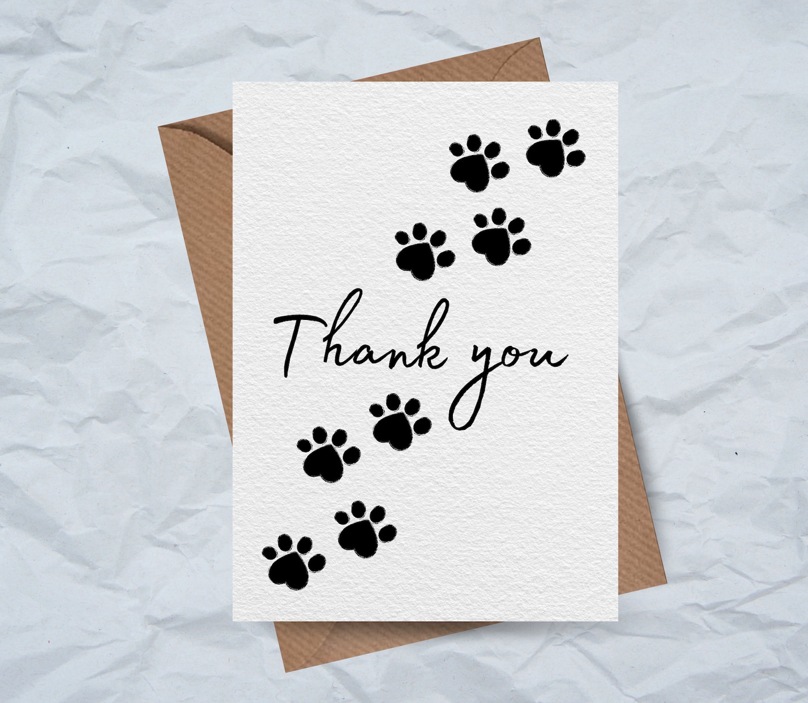 Dog Paw Thank You Card Vet Thank You Card A6 Greetings - Etsy