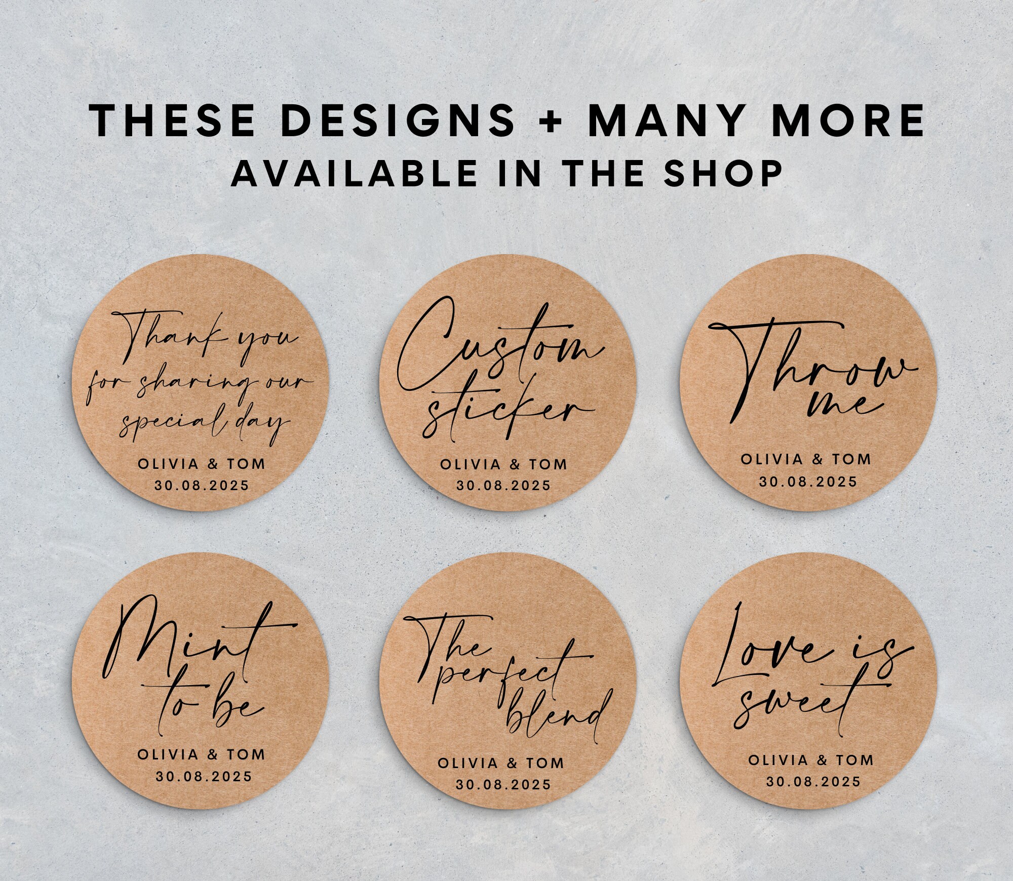 Personalised Wedding Stickers Wedding Cake Stickers | Etsy