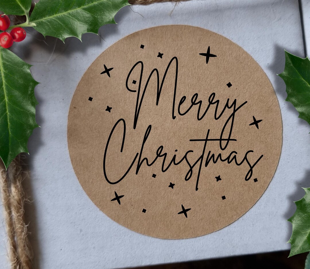 Merry Christmas Stickers | Christmas Favours | Xmas Stickers | Favour ...