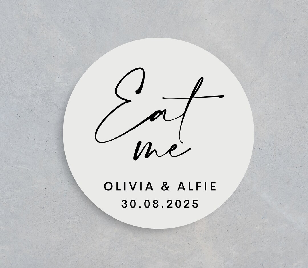 Eat Me Stickers Personalised Wedding Stickers Eat Me Cake Sticker ...