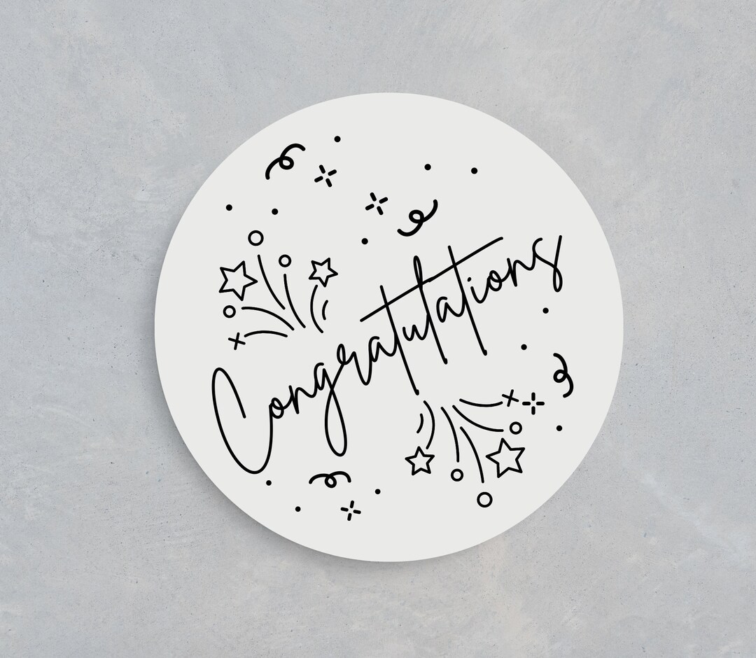 Congratulations Stickers | Party Stickers | Favour Tags | Mini ...