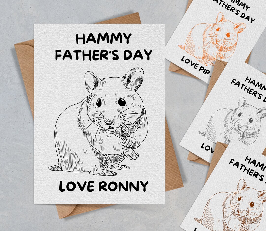 Personalised Hamster Father's Day Card | Hammy Fathers Day Card | Hamster Dad Card | A6 ...