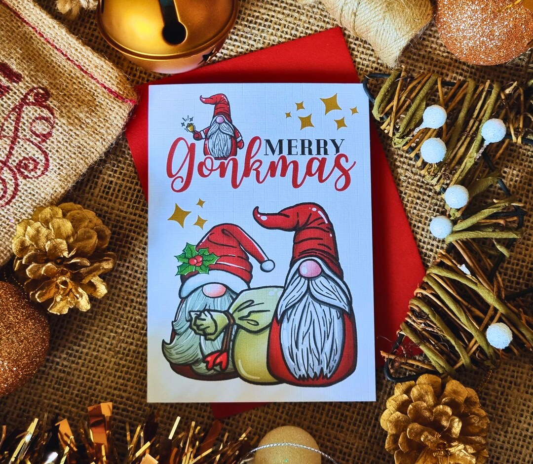 Gonk Christmas Card Christmas Cards Pack Merry Gonkmas Card Christmas ...