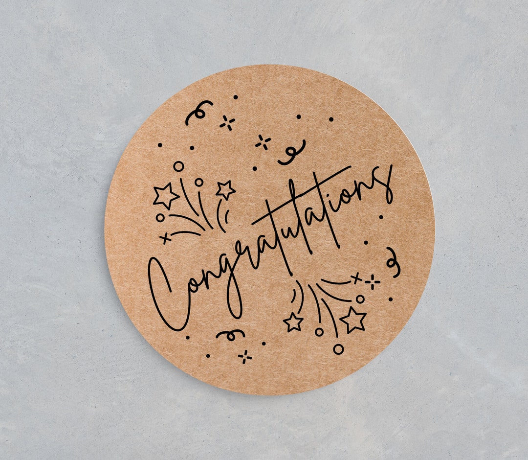 Congratulations Stickers | Brown Party Stickers | Favour Tags | Mini ...
