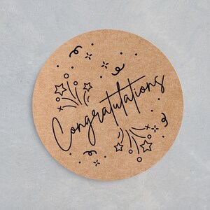 Congratulations Stickers | Brown Party Stickers | Favour Tags | Mini ...