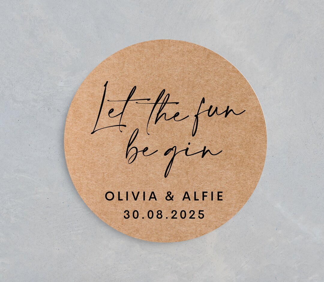 Personalised Wedding Stickers Gin Favours Wedding Stickers Let the Fun ...