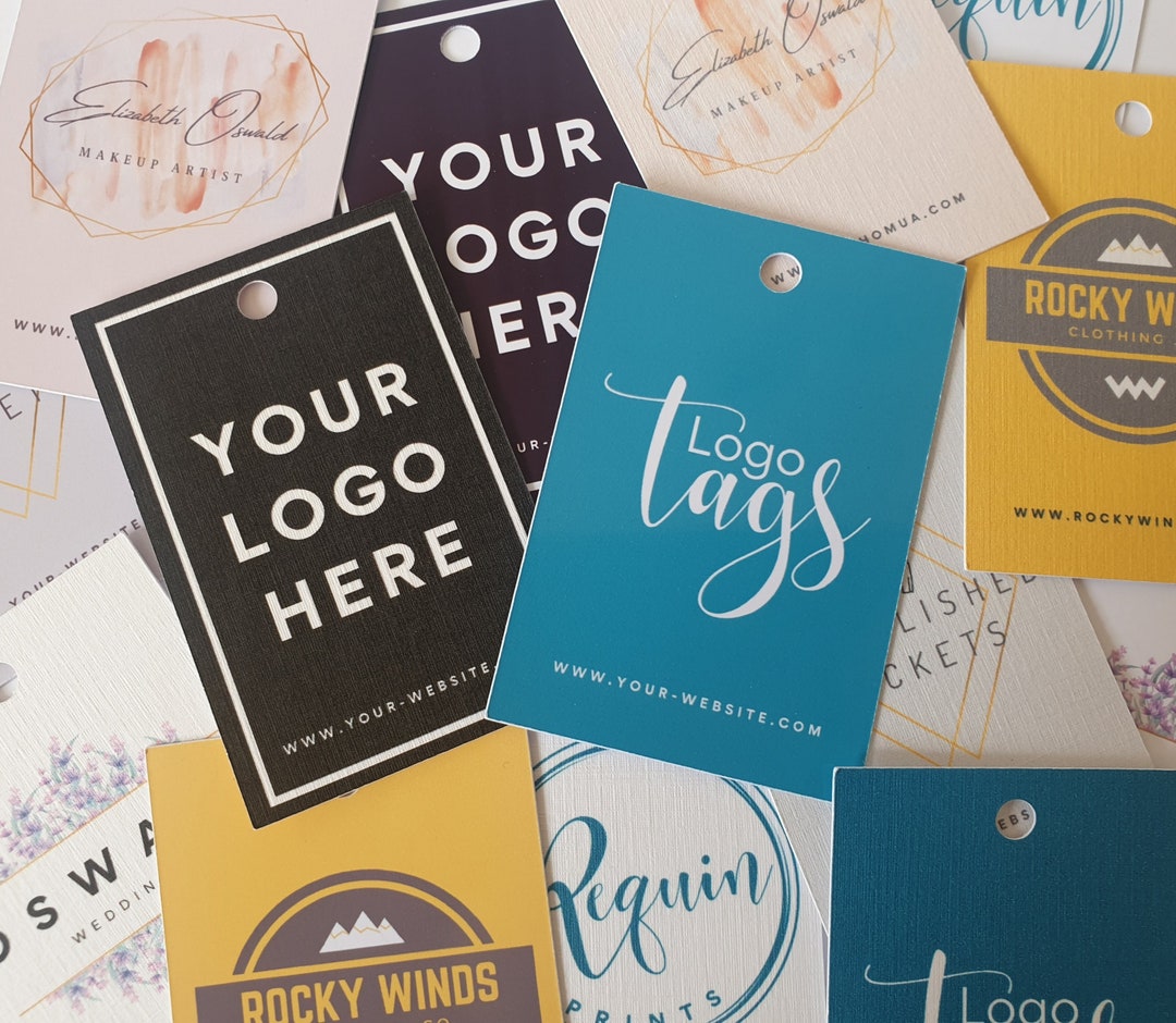 Logo Business Tags Rectangle Custom Swing Tags Shop Name Tags Rectangle ...