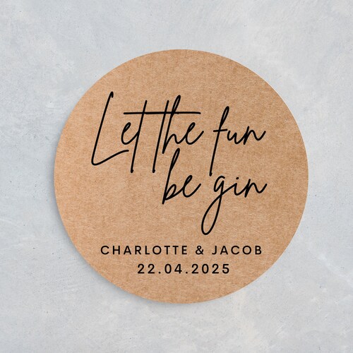 Let the Fun Be Gin Personalised Stickers Wedding Favour - Etsy
