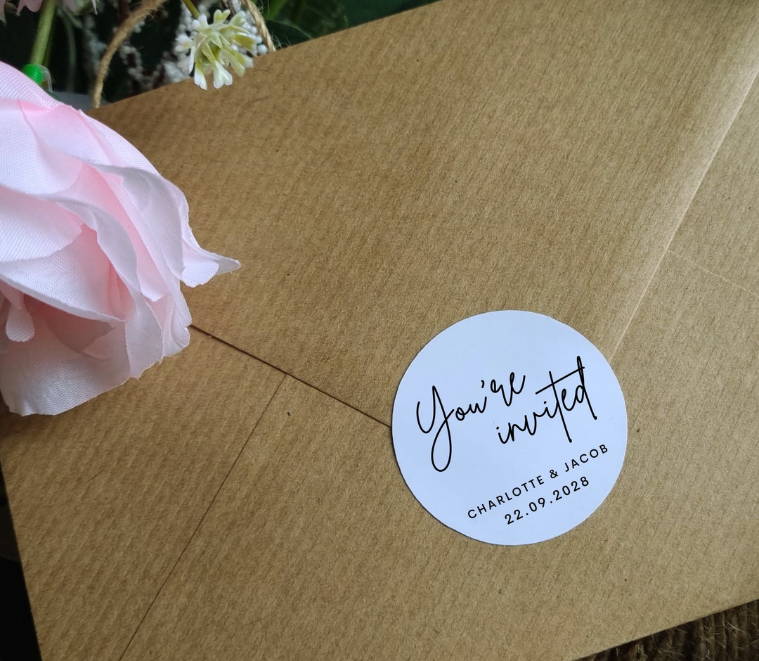 Personalised Wedding Invitation Stickers | Save the Date Stickers ...