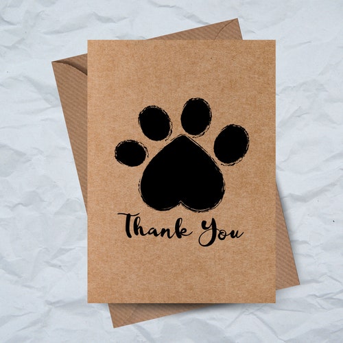 Dog Thank You Card - Etsy
