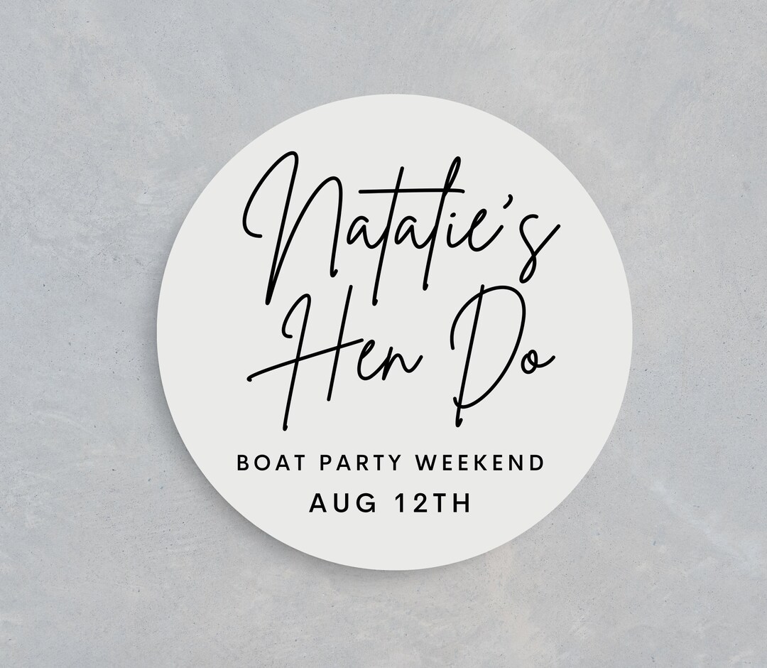 Personalised Hen Party Stickers | Hen Do Wedding Stickers | Custom ...