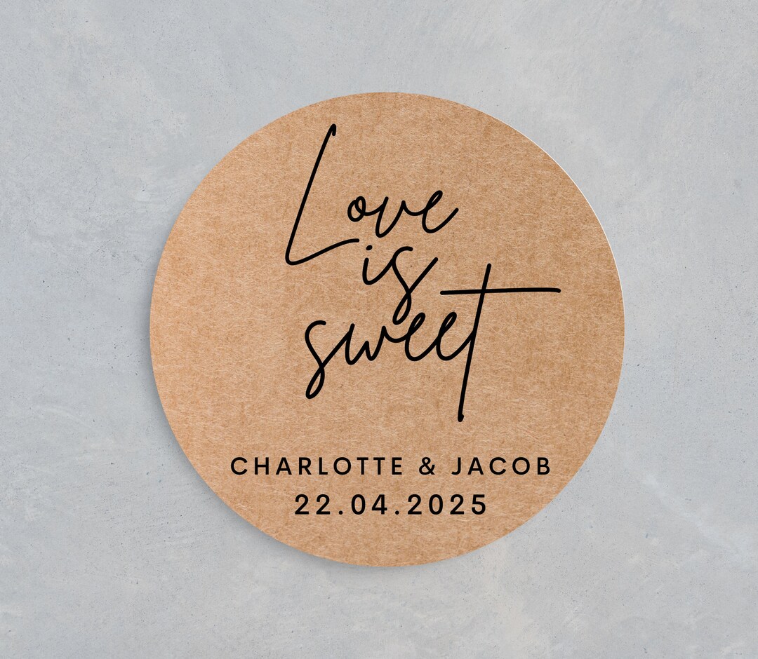 Wedding Sweets Stickers | Kraft Love is Sweet Labels | Sweet Packet ...