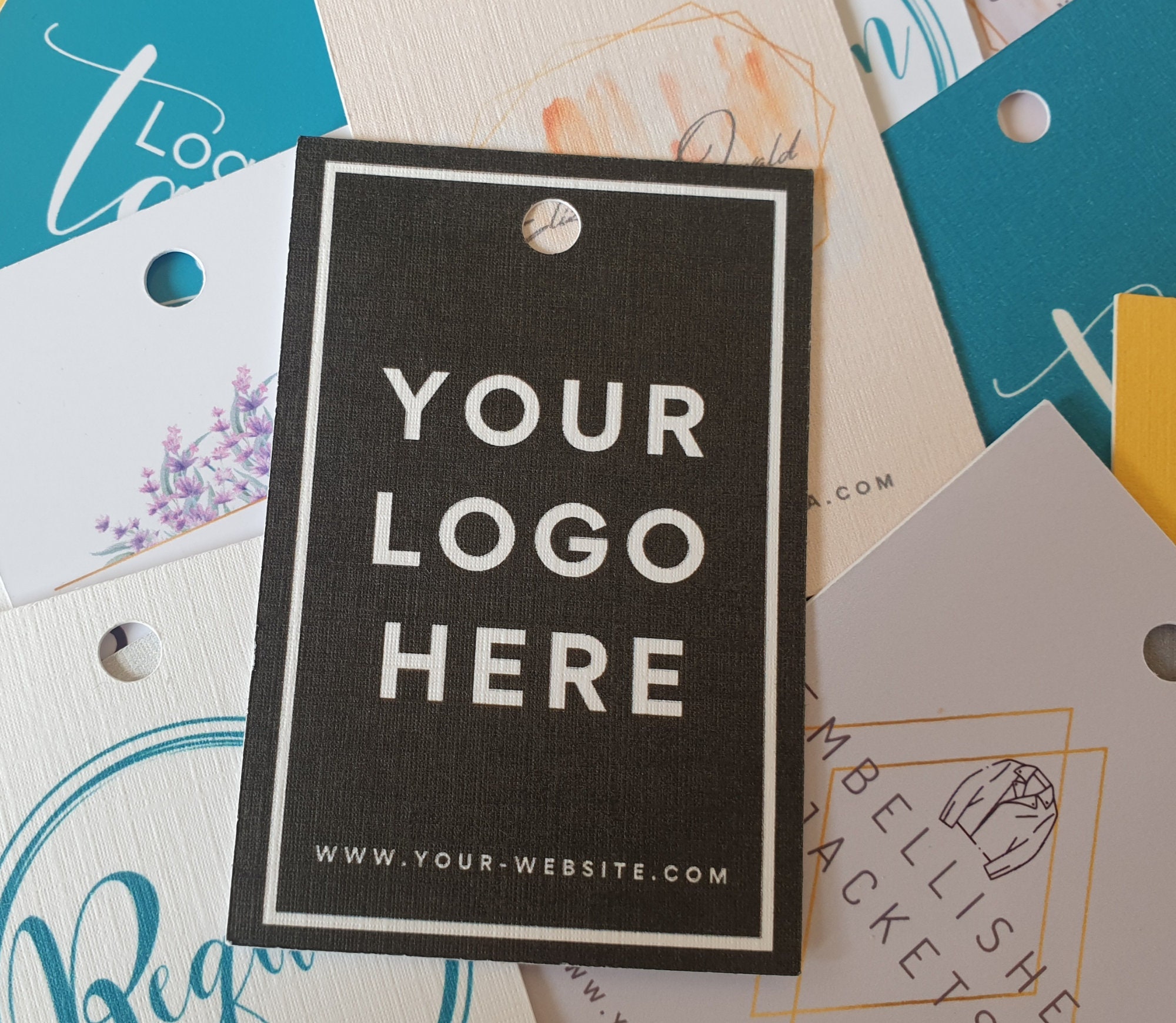 Logo Business Tags Rectangle Custom Swing Tags Shop Name - Etsy