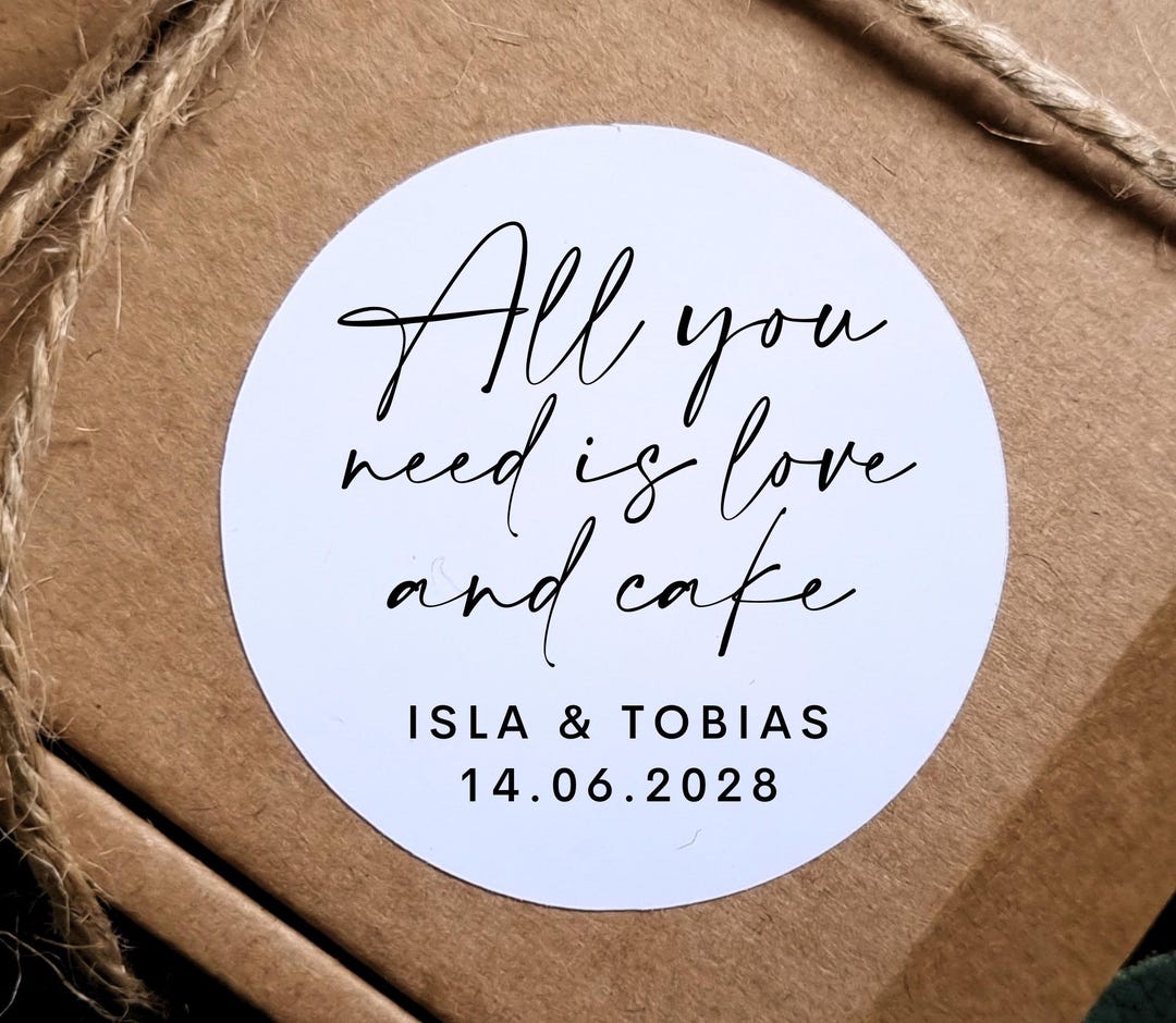 Wedding Cake Stickers | All You Need is Love and Cake | Personalised ...