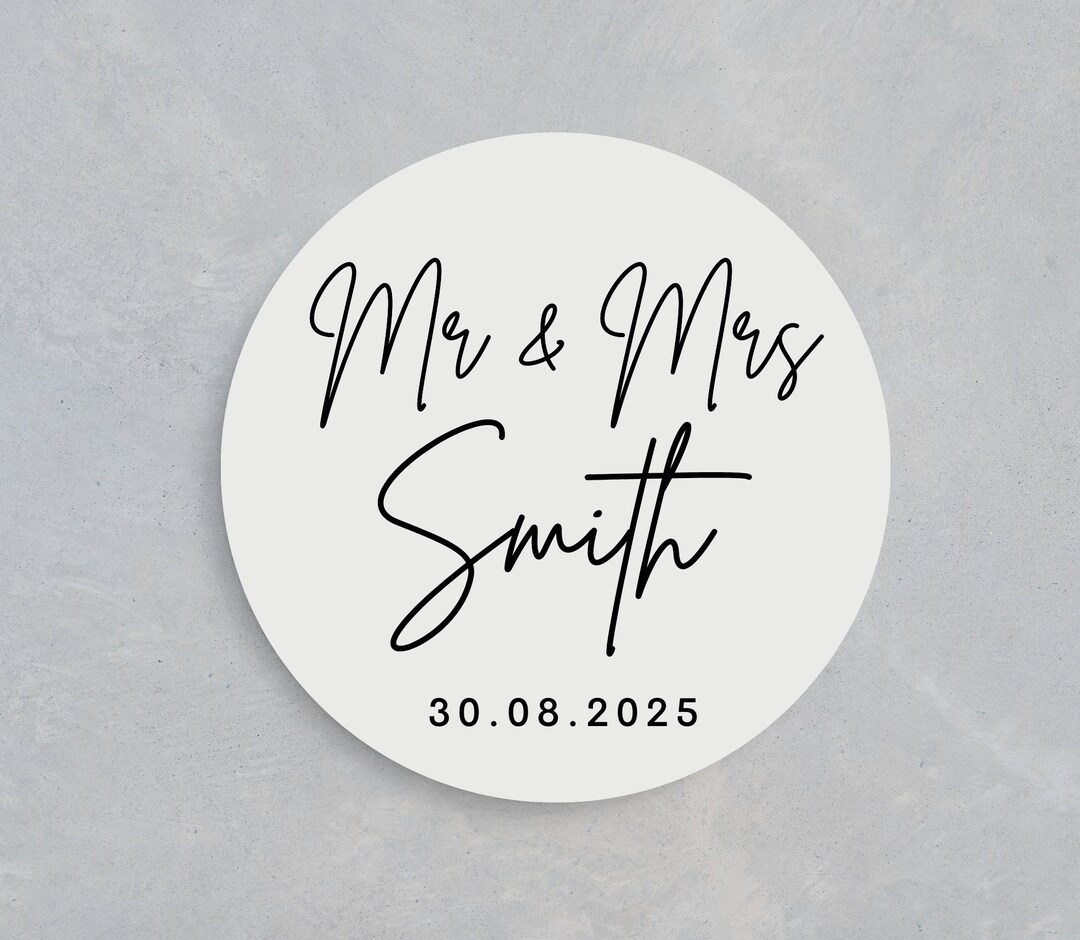 Personalised Wedding Stickers | Surname Wedding Date Labels | Wedding ...