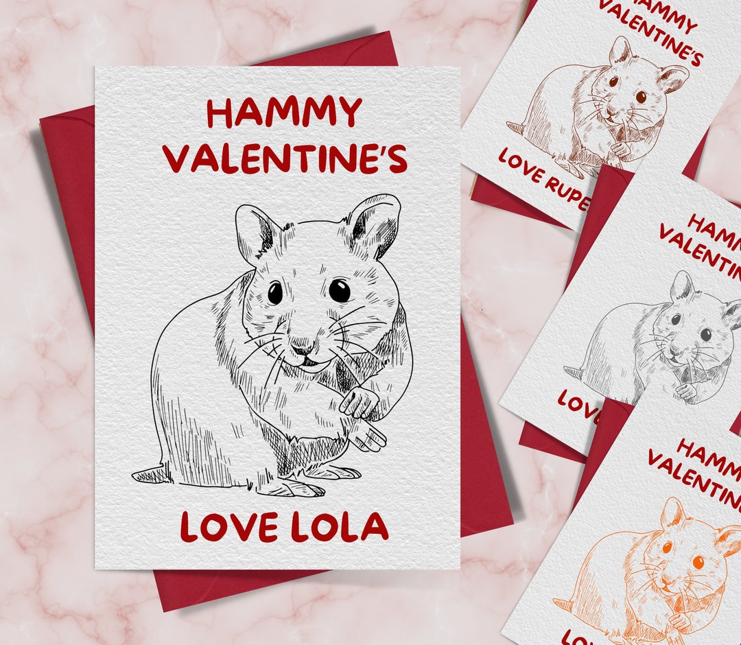 Personalised Hamster Valentines Day Card | Hammy Valentines Card ...