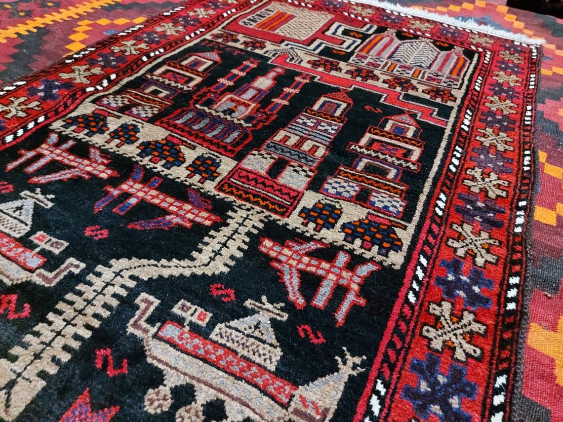 4'52'9 Ft Handmade Afghan War Rug Vintage - Etsy