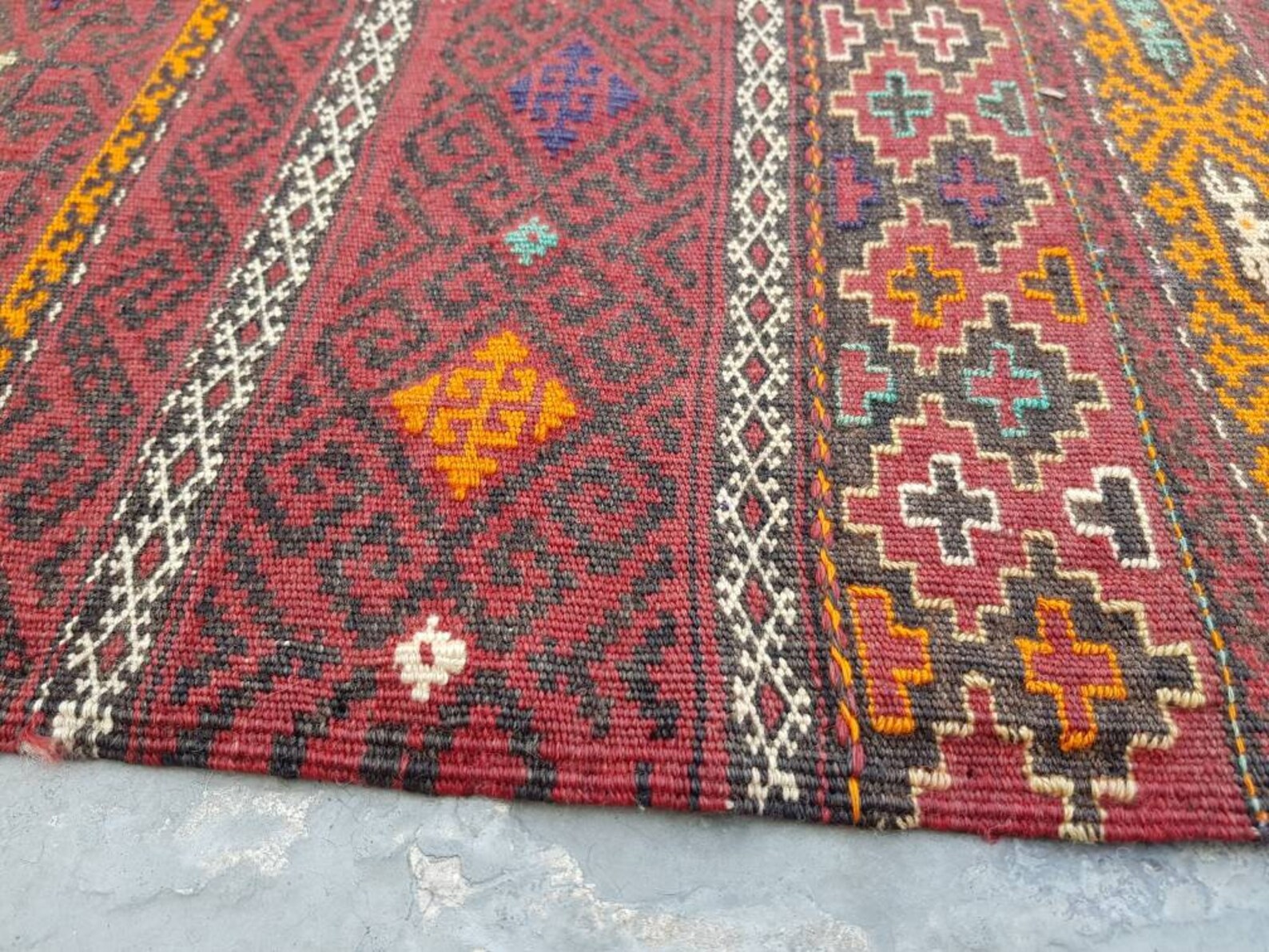 7'1x2'2 Feet Handmade Afghan Kilim Nice Quality Wool Kilim Flat ...