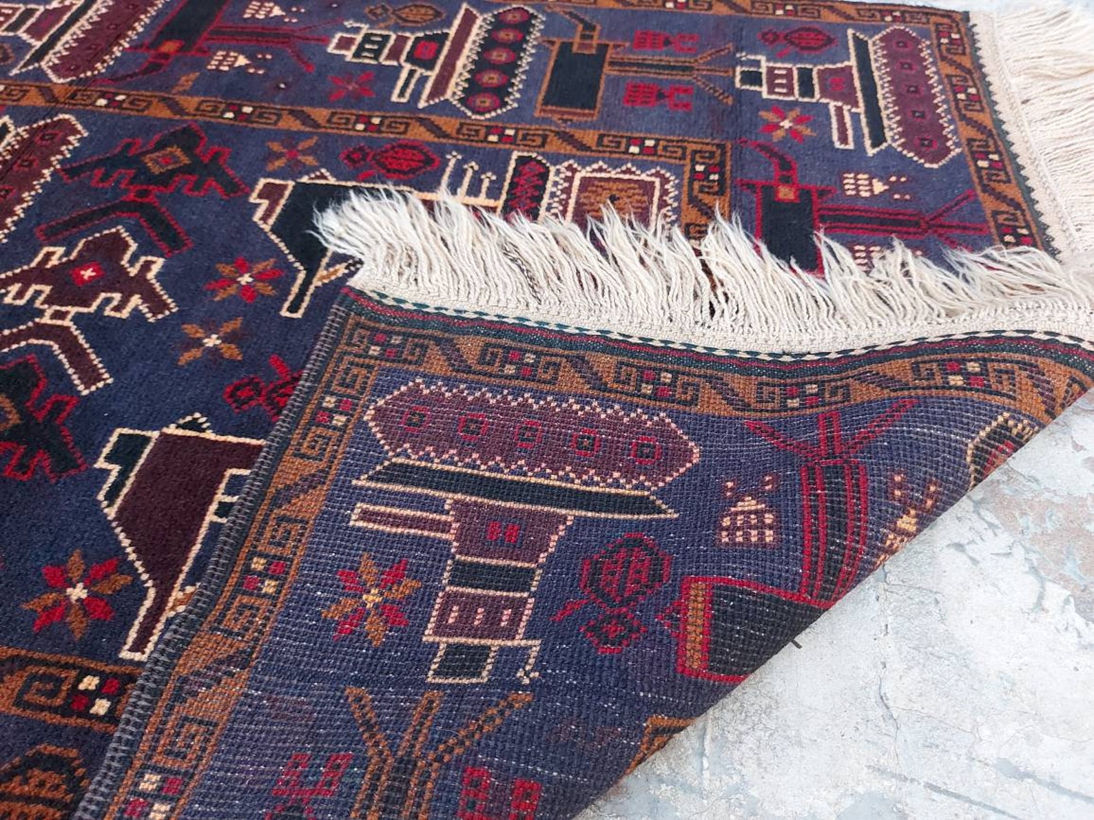 53 Ft Handmade Afghan War Rug Shindand Tribal War Rug - Etsy