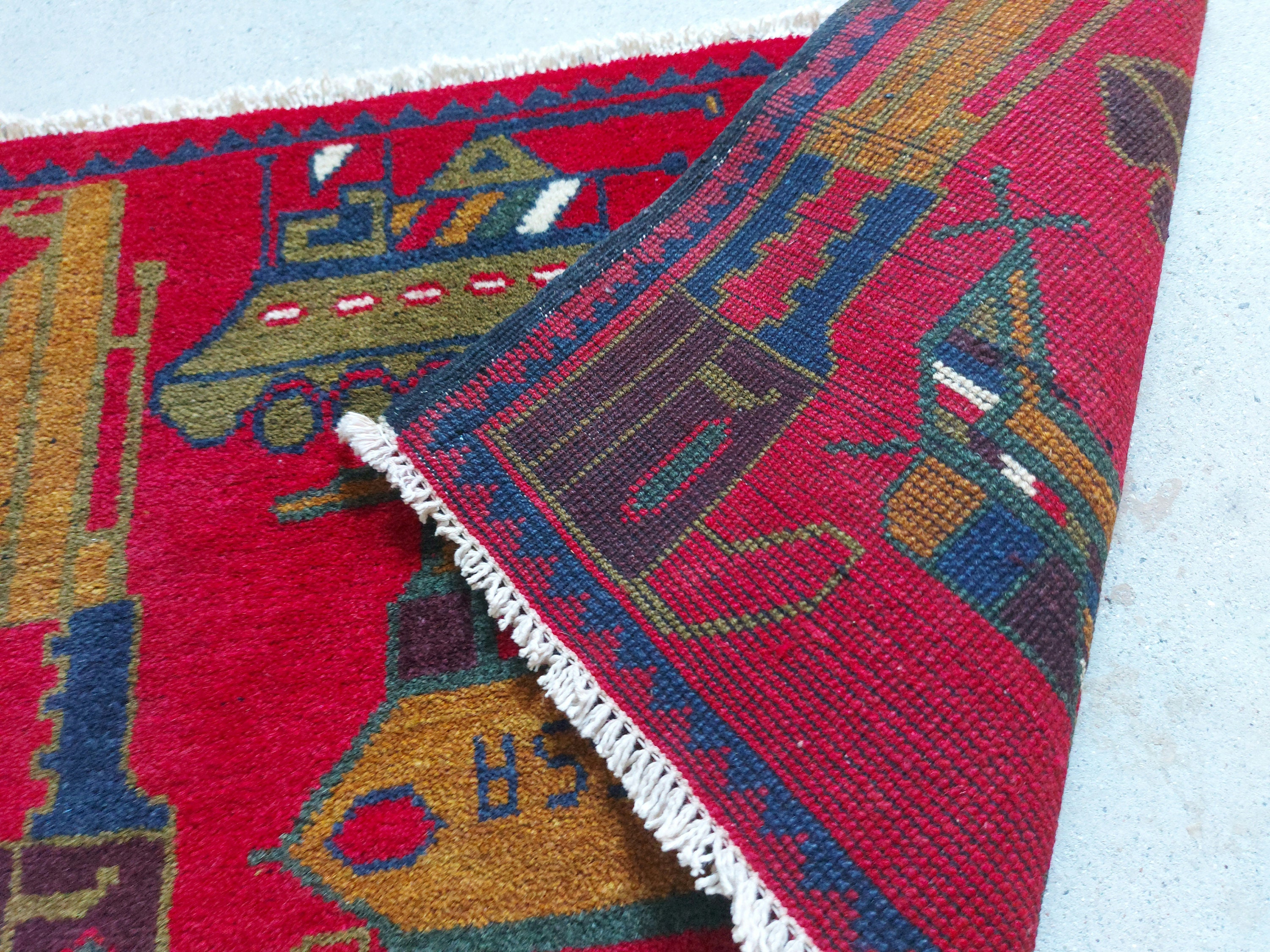 68x42 Cm Handmade Afghan War Rug Wool Rug Oriental Mini Rug - Etsy