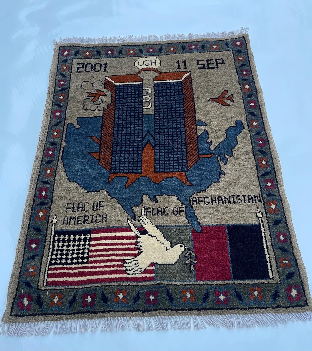 78x61 Cm Classic Handmade Afghan War Rug Beautifully Made Wool Rug ...