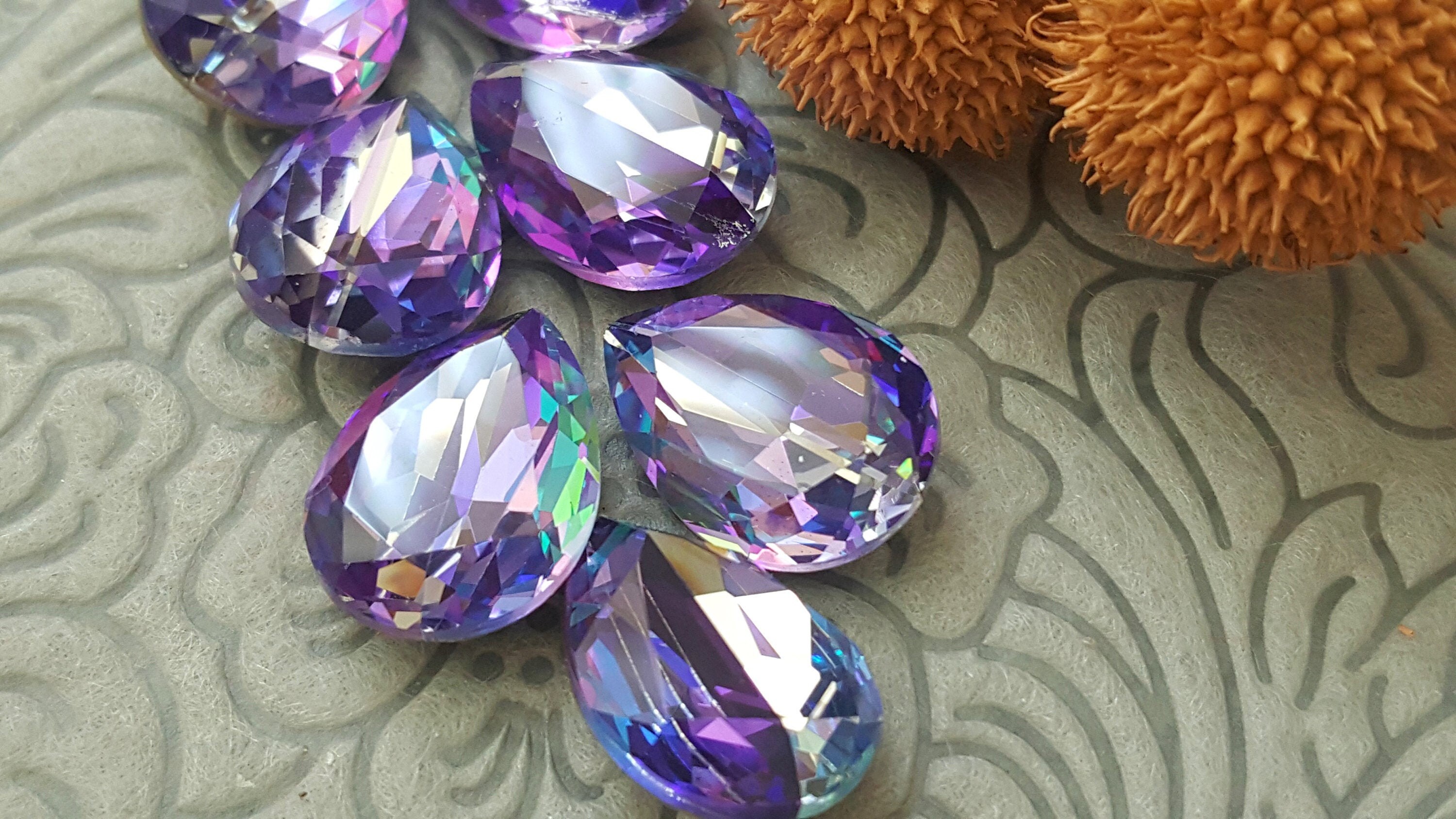 5 Pcs Duo Color Crystal Drop Faceted Rhinestones 13x18 Mm, Crystal ...