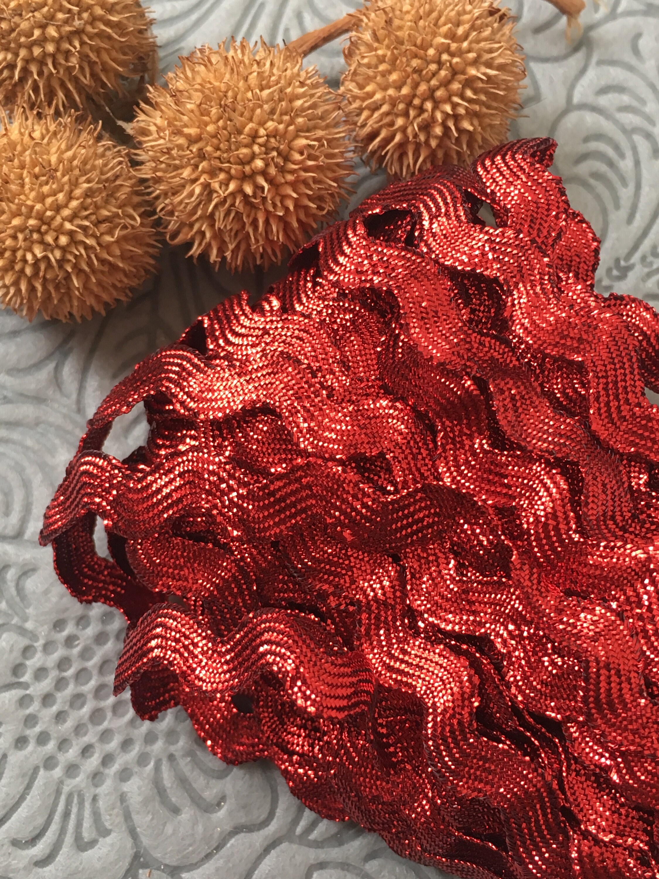 5mm Metallic Ric Rac Ribbon 1 Yard, Metallic Trim, Trimming, Metallic ...