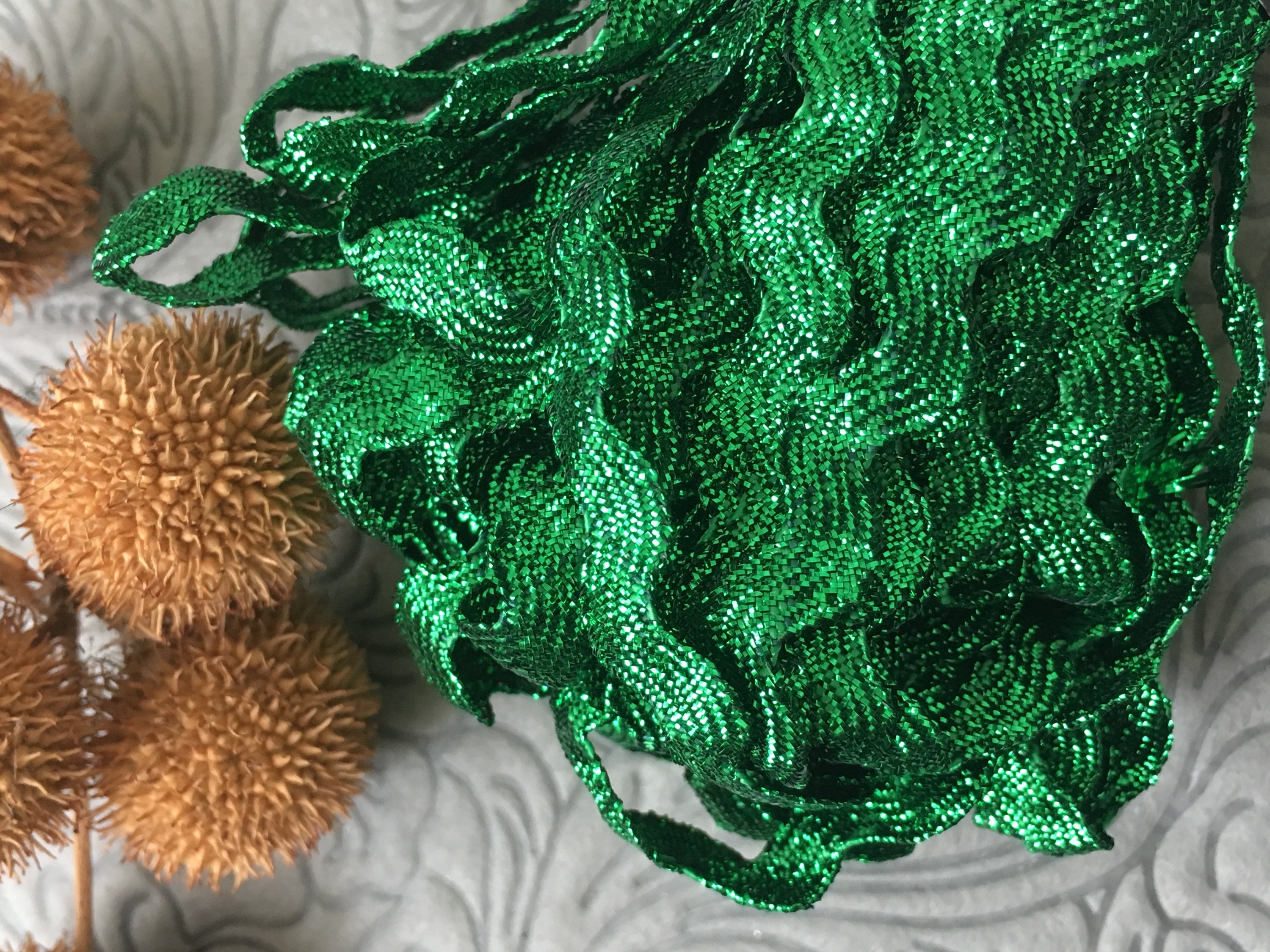 5mm Metallic Ric Rac Ribbon 1 Yard, Metallic Trim, Trimming, Metallic ...