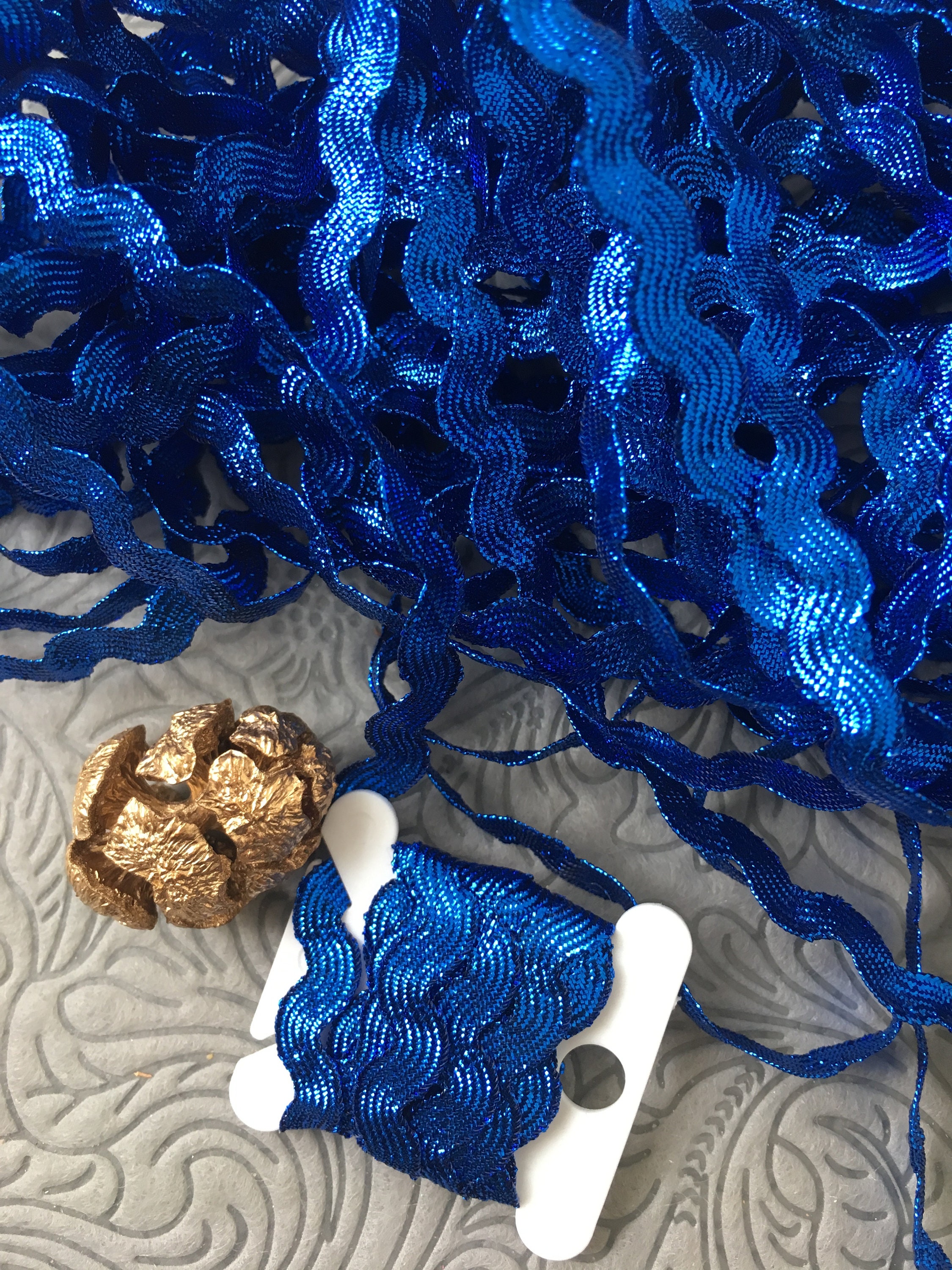 5mm Metallic Ric Rac Ribbon 1 Yard, Metallic Trim, Trimming, Metallic ...