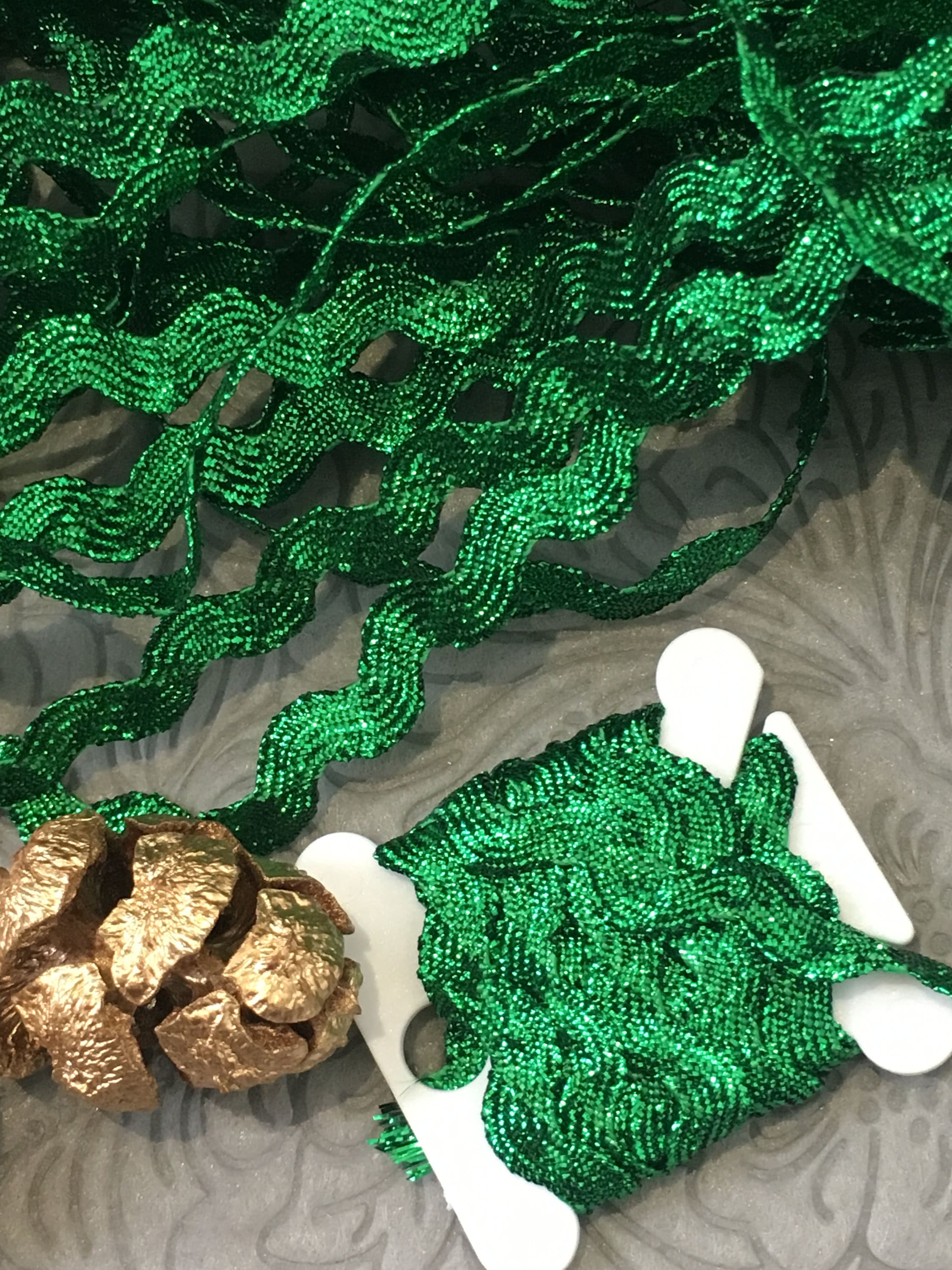 5mm Metallic Ric Rac Ribbon 1 Yard, Metallic Trim, Trimming, Metallic ...