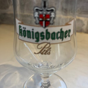 Konigsbacher Pils Vintage Collectible German Beer Glass, Tulip Stemmed ...