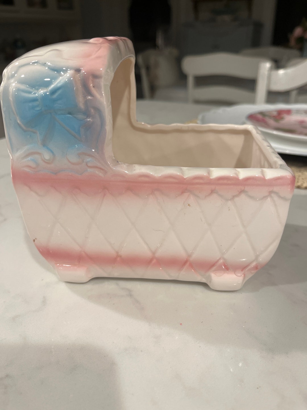 Ceramic Baby Cradle Bassinet Planter Nursery Kitsch - Etsy