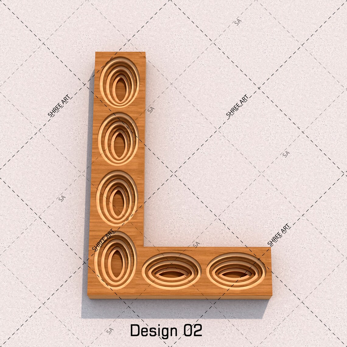 Letter L Laser Cutting Multilayered 3D Geometric Design DXF - Etsy