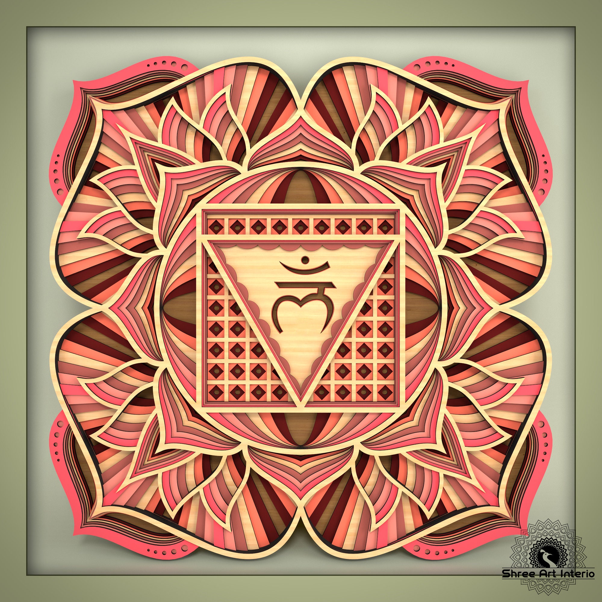 DTFMA10-ROOT Chakra Mandala DXF, Muladhara Chakra Digital File for CNC ...