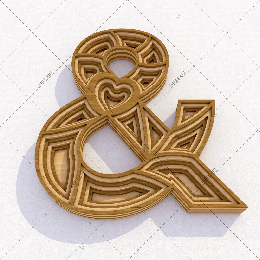 Letter AND Laser Cutting Multilayered 3D Geometric Design DXF - Etsy