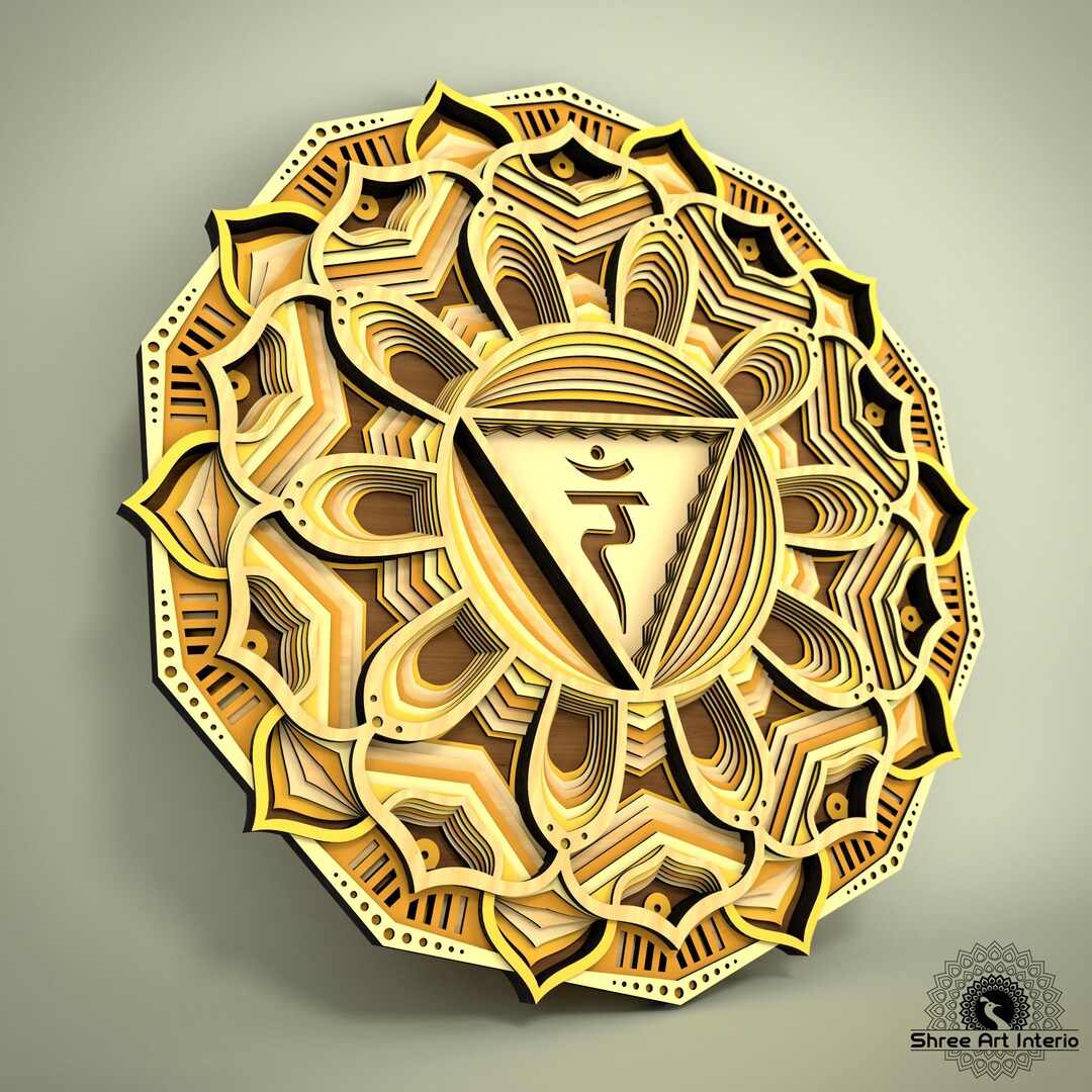 DTFMA12-SOLAR PLEXUS Mandala File, Wall Hanging Art, Manipura Chakra ...