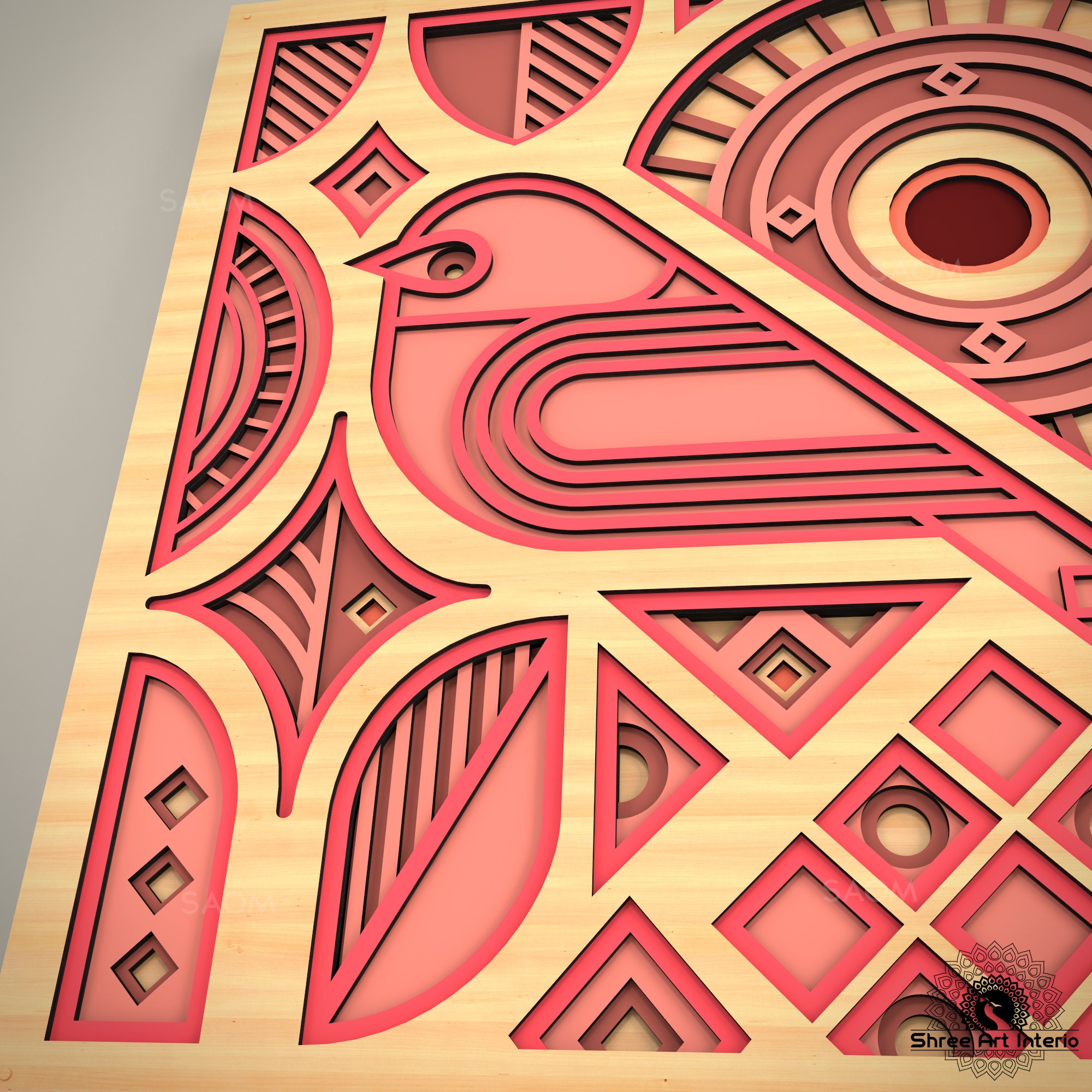 Dtfma21-beautiful Bird Multilayer Art for Laser Cut Bird Wall | Etsy