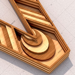 Letter V Laser Cutting Multilayered 3D Geometric Design DXF | Etsy