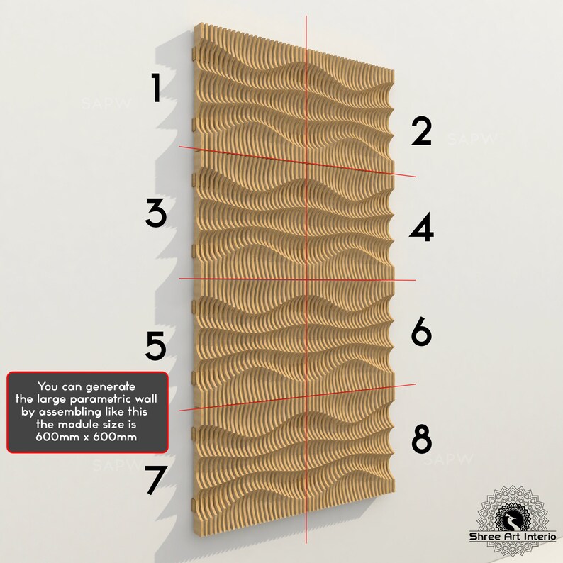 Parametric Wall 32 Small Size Unique Decorative Wave Wall for Your Home ...