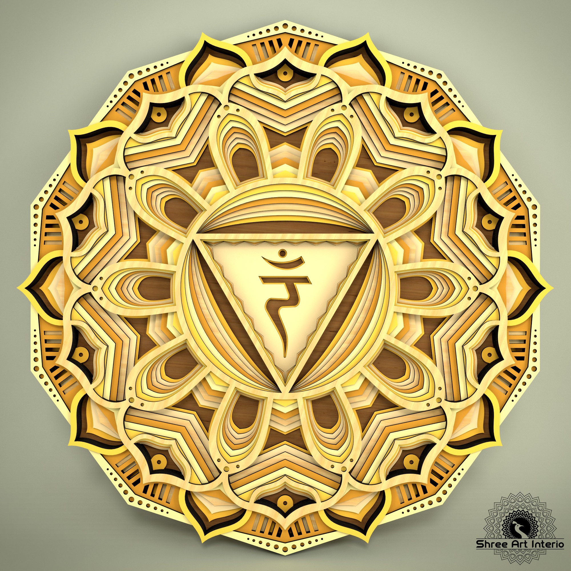 DTFMA12-SOLAR PLEXUS Mandala File, Wall Hanging Art, Manipura Chakra ...