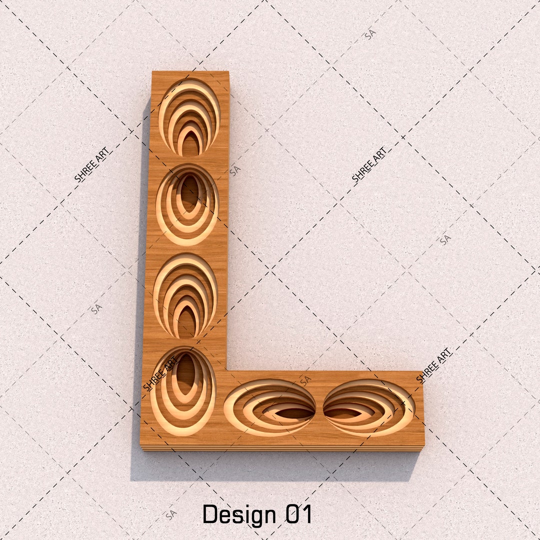 Letter L Laser Cutting Multilayered 3D Geometric Design DXF - Etsy