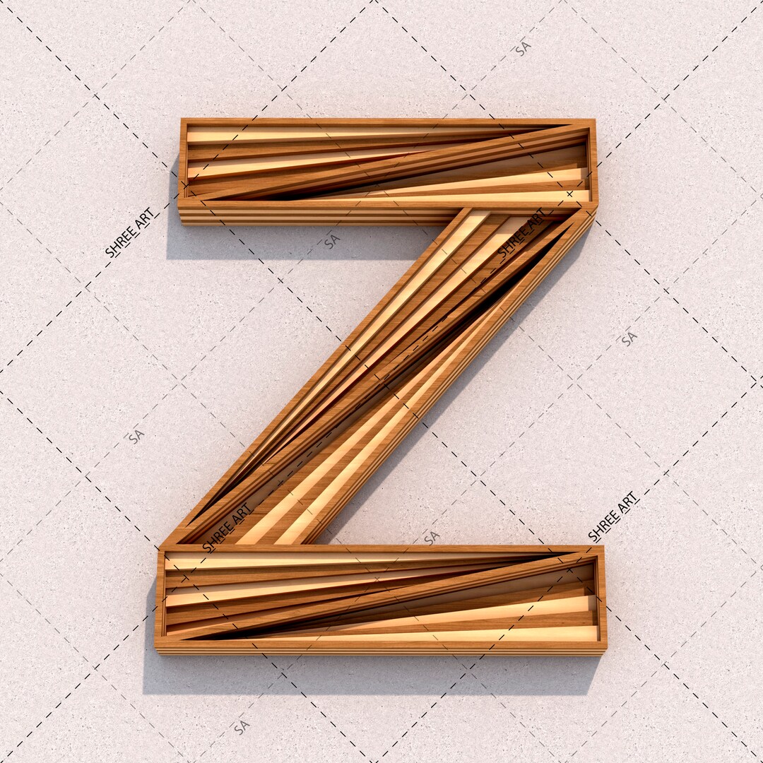 Letter Z, Laser Cutting Multilayered 3D Geometric Design DXF SVG Ai Eps ...