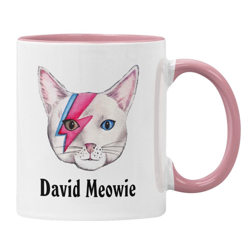 David Meowie Taza Bowie Fan Regalo Gato Ziggy Stardust - Etsy España