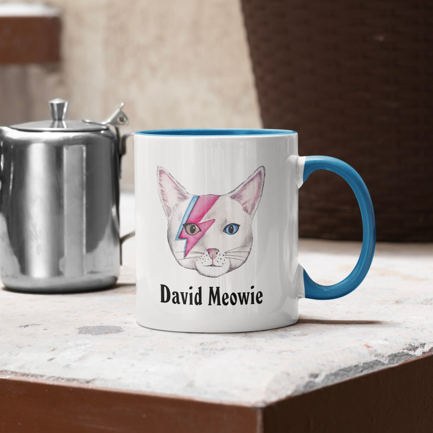 David Meowie Taza Bowie Fan Regalo Gato Ziggy Stardust - Etsy España