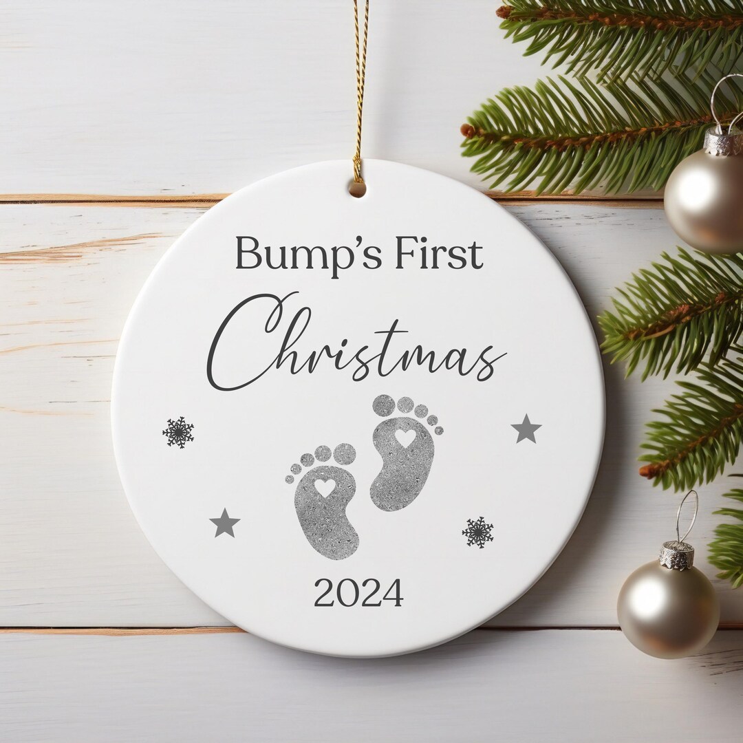 Bumps First Christmas 2024 Tree Ornament Baby Bump Bauble Baby Boy or ...