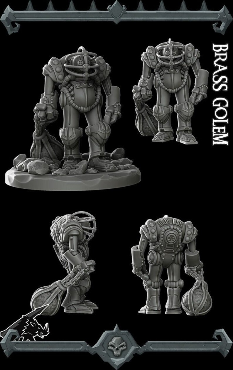 BRASS GOLEM Miniature Many Size Options dungeons and - Etsy