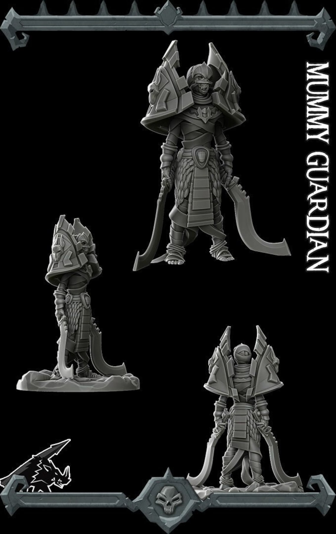 MUMMY GUARDIAN Miniature Many Size Options dungeons and - Etsy