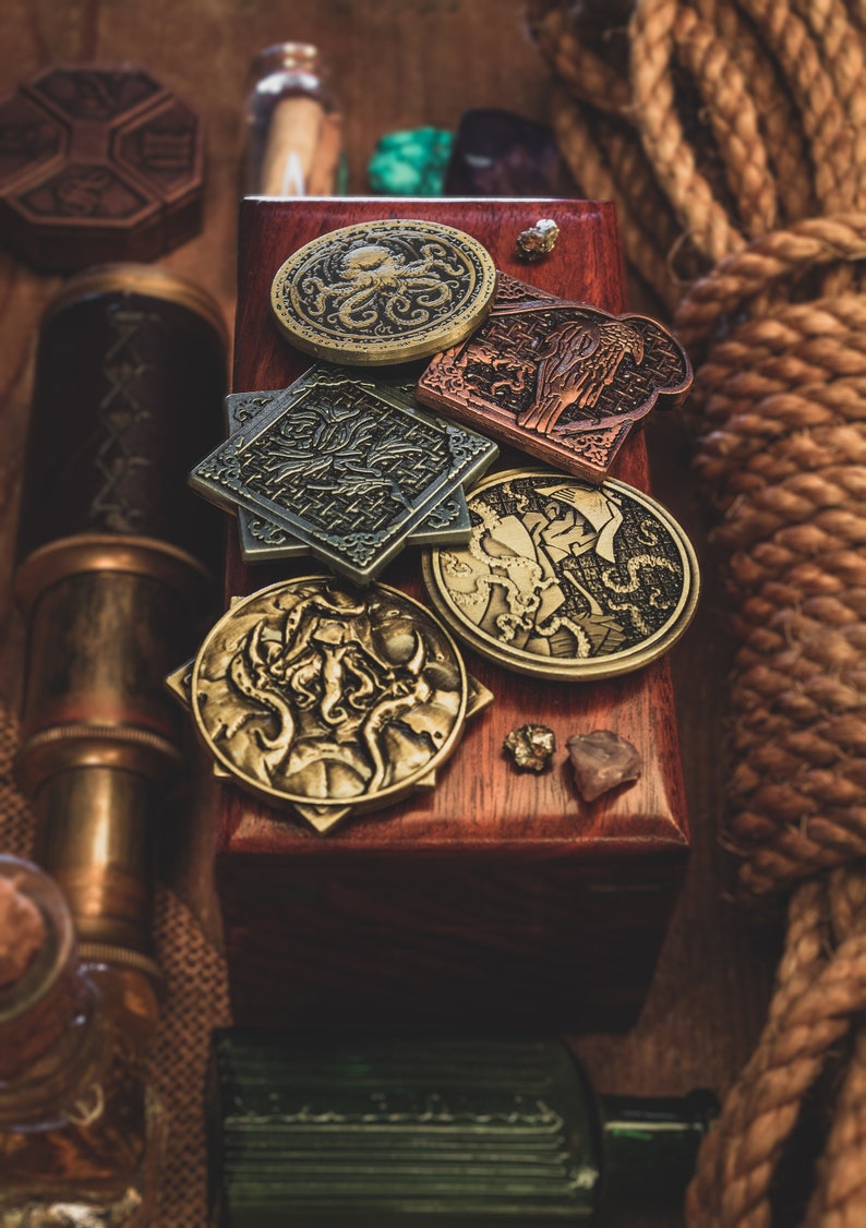 Cthulhu Mythical Coin Set 5 Unique Metal Game Tokens / - Etsy UK