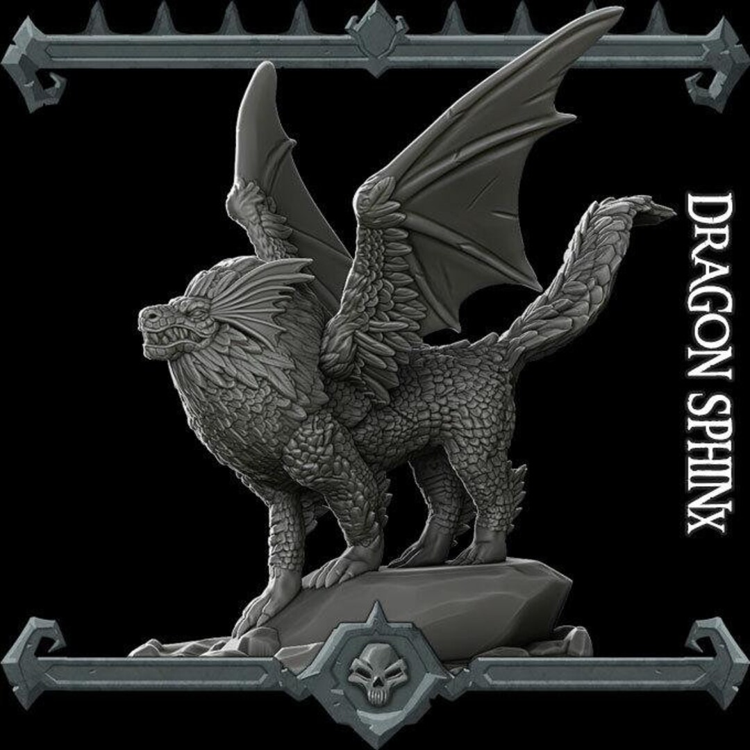 DRAGON SPHINX Miniature Dungeons and Dragons Cthulhu - Etsy