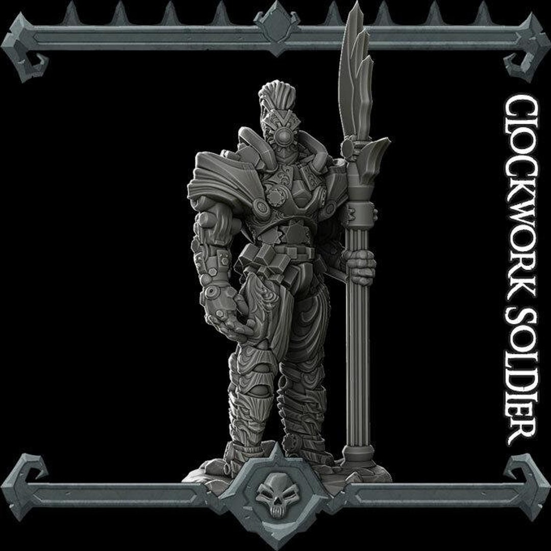 CLOCKWORK SOLDIER Miniature Dungeons and Dragons Cthulhu Pathfinder War ...